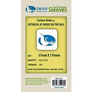 Swan Card Sleeves (57x110mm) - 160 Pack, Thin Sleeves - Betrayal at House on The Hill