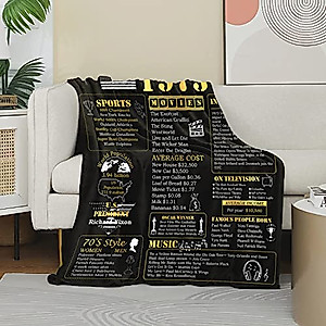 50th Birthday Gifts for Women or Men, Ultra-Soft Micro Flannel Fleece Throw Blanket, Perfect 1973 Birthday Gifts Ideas, Happy 50th Birthday Decorations, 50 Year Old Gifts for Men Women (1973-g)