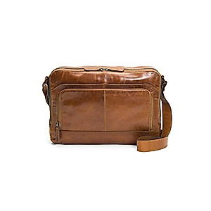 Frye mens Logan Zip Messenger Bag, Cognac, One Size US