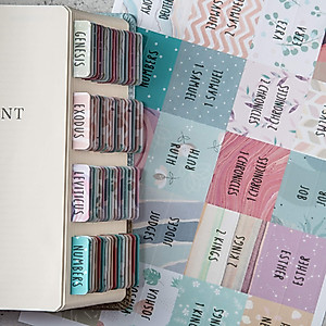 DiverseBee Laminated Bible Tabs (Large Print, Easy to Read), Personalized Bible Journaling Tabs, 66 Book Tabs and 18 Blank Tabs - Uniform Theme