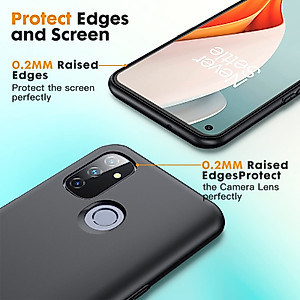 Dioxide Compatible for OnePlus Nord N100 Phone Case with Screen Protector, Soft TPU Silicone Case Shockproof Non-Slip Camera Protective Case Slim Cover for OnePlus Nord N100 Phone Case, Black