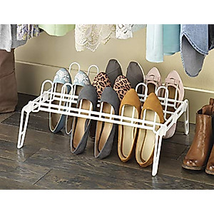 Whitmor 9 Pair Floor Shoe Rack, White