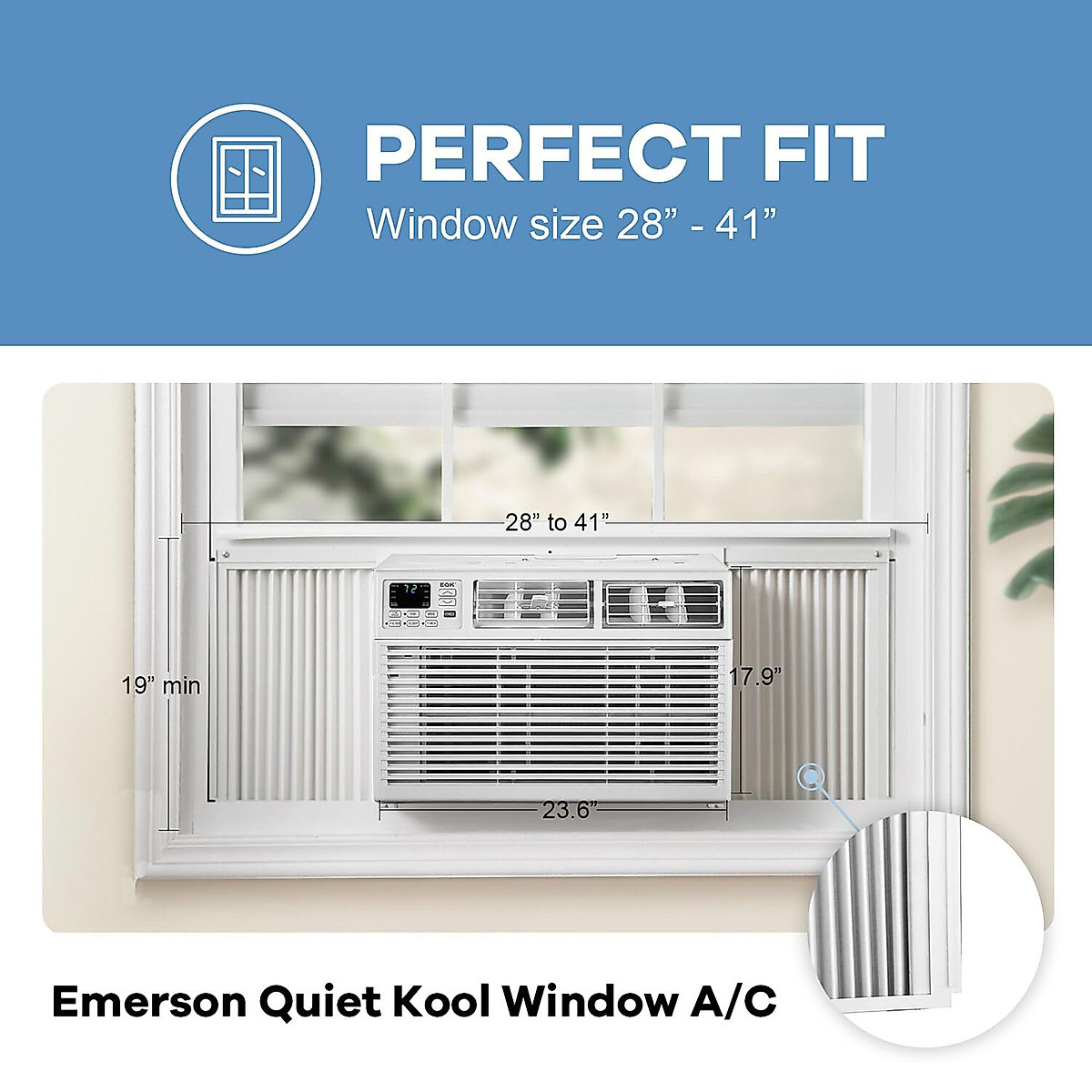 Emerson Quiet Kool EARC15RSE1 SMART 15,000 BTU 115V Window Air Conditioner with Remote, Wi-Fi, and Voice Control, White