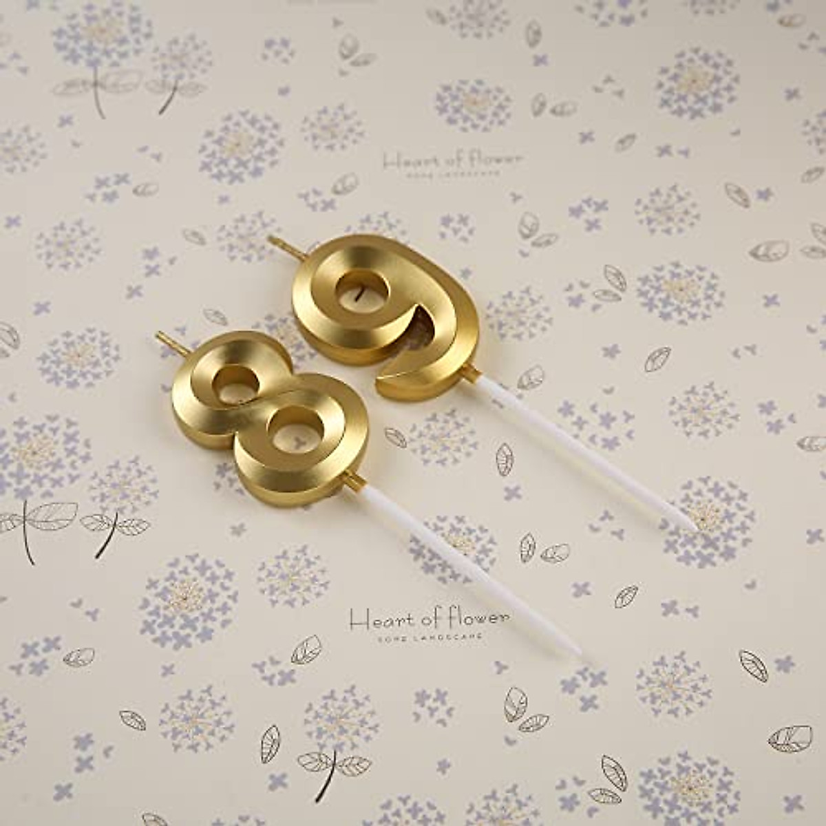 Gold 89th & 98th Birthday Candles,Gold Number 89 98 Cake Topper for Birthday Decorations Party Decoration