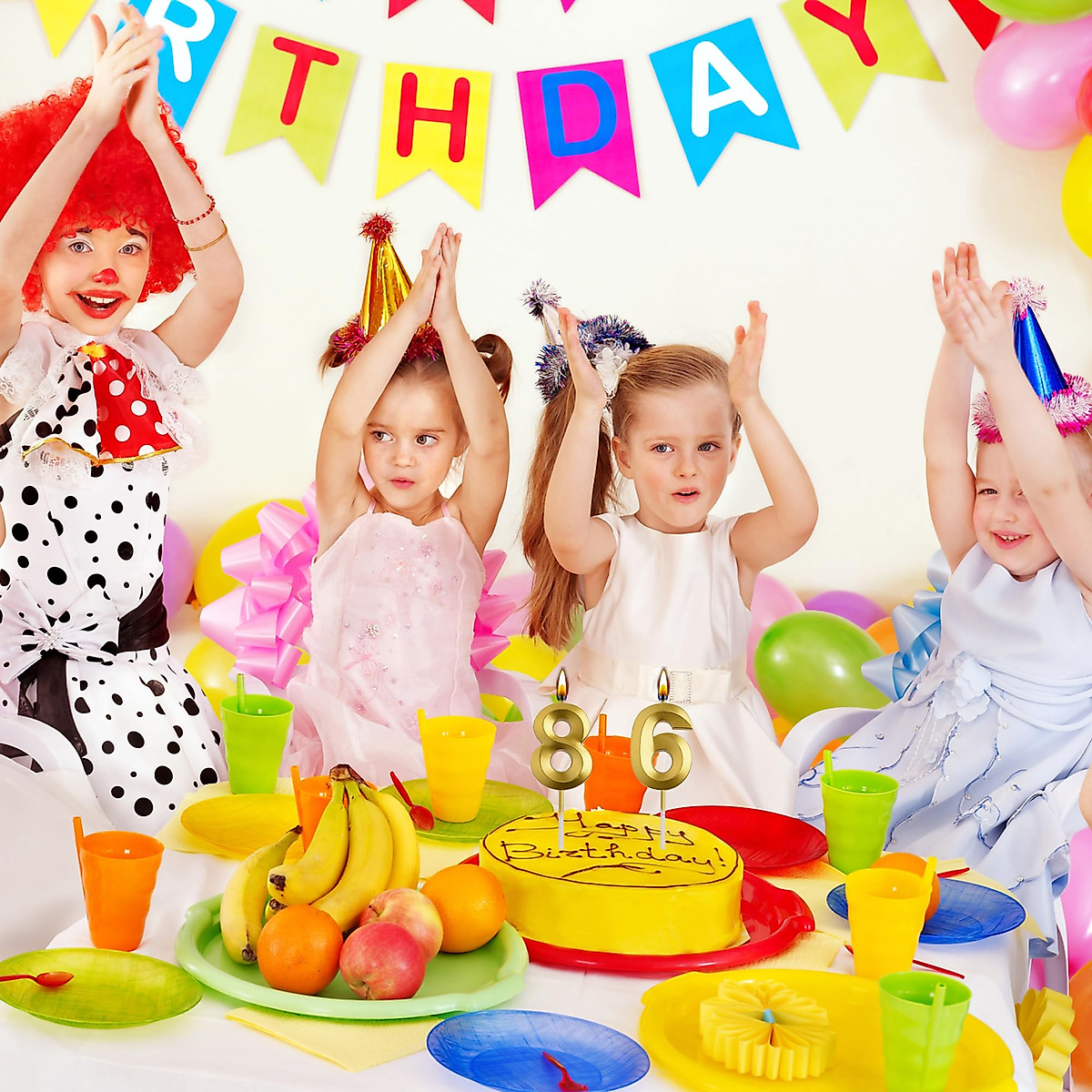 AOOLADA 68th 86th Birthday Candles, Gold 86 68 Year Old Number Birthday Candles, Birthday Party Decorations Cake Topper Gifts for Men Women