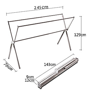 iEllevie Foldable Double Rods Stainless Steel Expandable Clothes Drying Rack 55 to 95 Inch