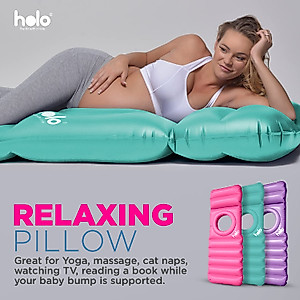 HOLO The Original Inflatable Pregnancy Pillow - Full Body Maternity Airbed/Float with Hole for Tummy - for Ultimate Sleeping Support & Comfort - Say Goodbye to Pregnancy Related Aches and Pains (Mint)