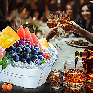 4 Pack Galvanized Metal Ice Buckets, 3 Gallon Large Ice Buckets for Parties Wine Beverage Tub with Carry Handle for Home/Bar Beer Champagne Cocktails Cooling Supplies