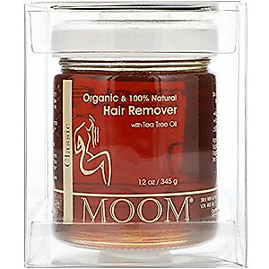 MOOM Organic Hair Remover Waxing Kit Refill with Tea Tree Oil & Lemon juice - Natural Sugar Glaze – Perfect for Bikini Leg Eyebrow & Body 12 oz (2-Pack))