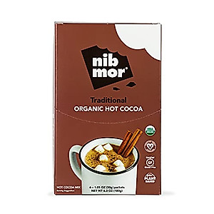 nib mor Vegan Hot Chocolate Packets or Cold Drinking Chocolate Mix | Traditional | Pack of 12 Satchets | Gluten Free, Organic Hot Cocoa