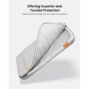 tomtoc 360° Protective Laptop Sleeve for 16 Inch MacBook Pro M1 Pro/Max A2485 A2141 2021-2019, Ultrabook Notebook Bag Case with Accessory Pocket, Shockproof, Water-Resistant, Lightweight, Gray
