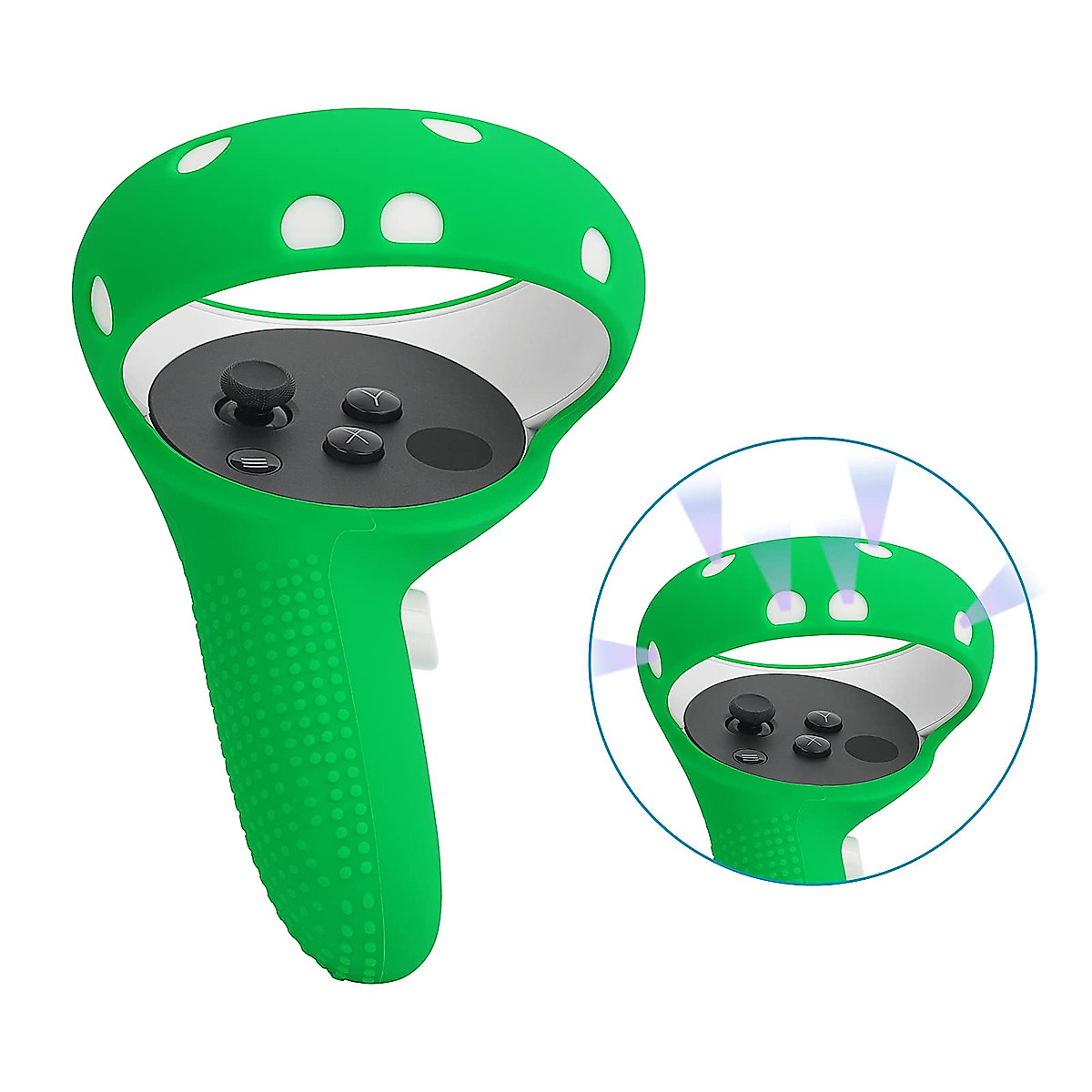 TOMSIN Touch Controller Grip Cover for Oculus Quest 2, Protective Wear-Resistant Full Grips Cover Handle Sleeve(Green)