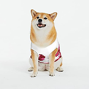 Floral Love Heart Dog Puppy Cotton Vest, Valentine's Day Washable Pets Costume for Kitty Cats Dogs All Seasons 4XL