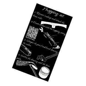 Eyebrow Mapping Kit with 30m White Mapping String, 15g White Brow Paste + 2 Eyebrow Brush Set, White Eyebrow Mapping Pencil, Pencil Shaper and Blades, 20 Mapping Ruler Stencils and Instructions