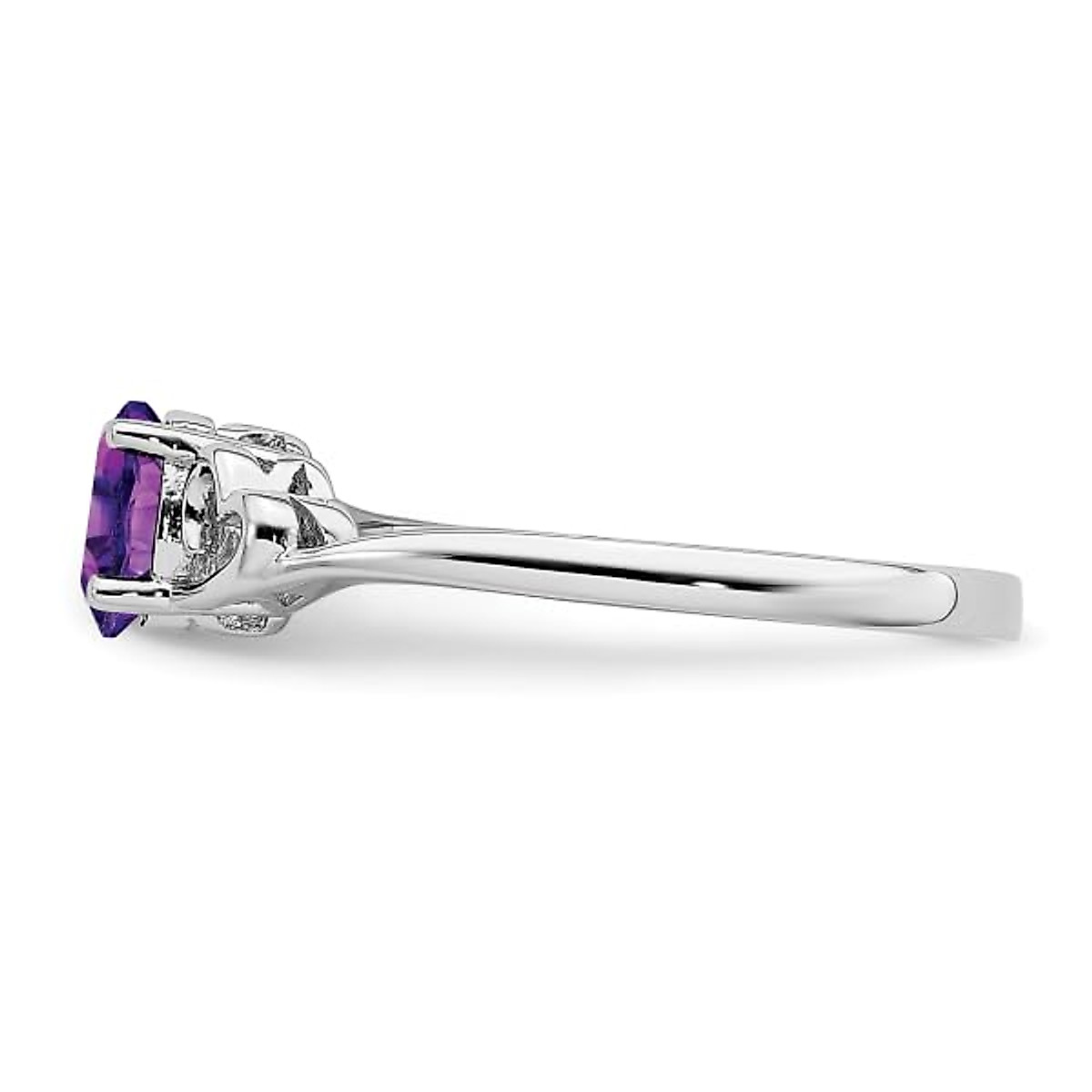 IceCarats 925 Sterling Silver Purple Amethyst February Birthstone Ring