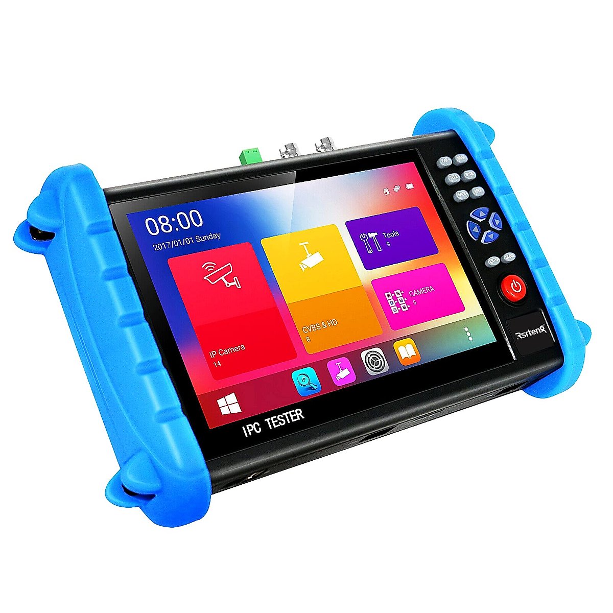 Rsrteng CCTV Camera Tester, IPCXS-ACHITU Security IP Camera Tester 8MP CVI TVI AHD SDI CVBS Camera Tester 7inch IPS Touch Screen Support TDR POE WIFI 4K HDMI IPC Tester