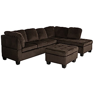 Christopher Knight Home Welsh Chocolate Fabric Sectional Sofa Set