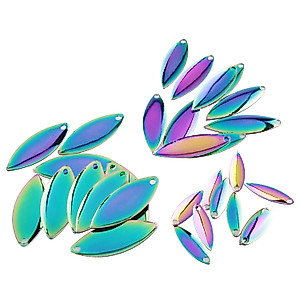 ZZHXSM 30Pcs Fishing Spinner Blade Colorado Willow Kit Spoon Easy Spin Spinner Bait Making Freshwater Saltwater Walleye Rig Inline DIY Parts Accessories, 10Pcs for Each Size
