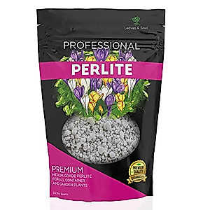 Professional Perlite | Large 2.2 Quarts | Medium Grade for Container and Garden Plants | pH Neutral Lightweight Soil Additive | Made in USA