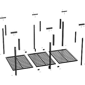 INDSUMOT 3x6 Heavy Duty Adjustable Ceiling Mounted Storage Racks, Overhead Garage Storage Rack, Hanging Garage Storage, 750LBS Weight Capacity 36 in W x 72 in L x 24-40 in, Black
