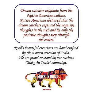 Rooh Dream Catcher ~ Pastel Shades Car Hanging ~ Handmade Mandala Hangings for Positivity (Can be Used as Home DÃcor Accents, Wall Hangings, Garden, Car, Bedroom, Key Chain, Meditation Room)