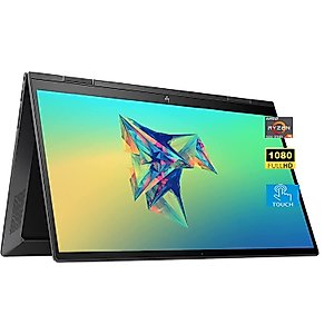 HP Envy x360 2-in-1 15.6" FHD Touchscreen Laptop, AMD Ryzen 5 5625U, 16GB RAM 256GB SSD, Wi-Fi, Bluetooth, HDMI, Webcam, Backlit Keyboard, Windows 11 Home, Black