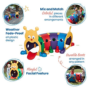 ECR4Kids GUS Climb-N-Crawl Caterpillar Tunnel, Play Structure, Assorted
