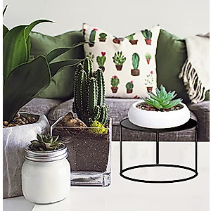 Plant Stand 4 Pack Mid Century Modern Simple Small Plant Stand Indoor Outdoor for Heavy Plant Pots Multiple Height Size Corner Plant Holders -Gifts for Plant Lovers-Black