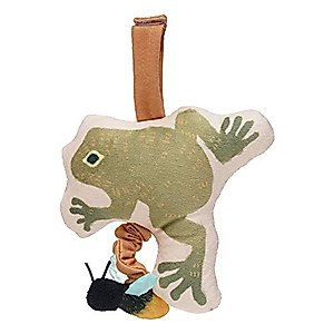 Manhattan Toy Firefly Frog Baby Travel Toy with Chime, Jiggle Pull, Crinkle Fabric and Adjustable Fabric Loop for Carriers and Cribs