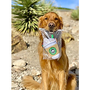 Parody Star Pups Coffee Dog Toy Pup'kin Spice Latte - Fall Funny Parody Plush Squeaky Holiday Toys for Medium, Small and Large - Cute Gifts for Dog Birthday - Cool Stuffed For All Breed Sizes