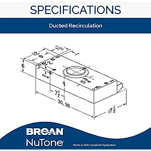 Broan-NuTone 423001 30-inch Under-Cabinet Range Hood with 2-Speed Exhaust Fan and Light, White