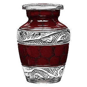 Trupoint Memorials Cremation Urns for Human Ashes - Decorative Urns, Urns for Human Ashes Female & Male, Urns for Ashes Adult Female, Funeral Urns - Red, 1 Small Keepsake
