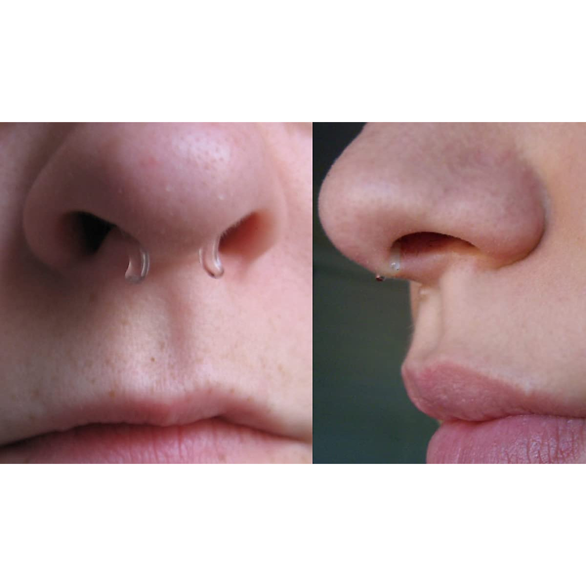 MODRSA Clear Nose Studs Clear Nose Rings for Work Clear Earrings for Sports Clear Piercing Jewelry Plastic Nose Rings for Surgery Septum Retainer Plastic Belly Button Rings Plastic Tongue Rings