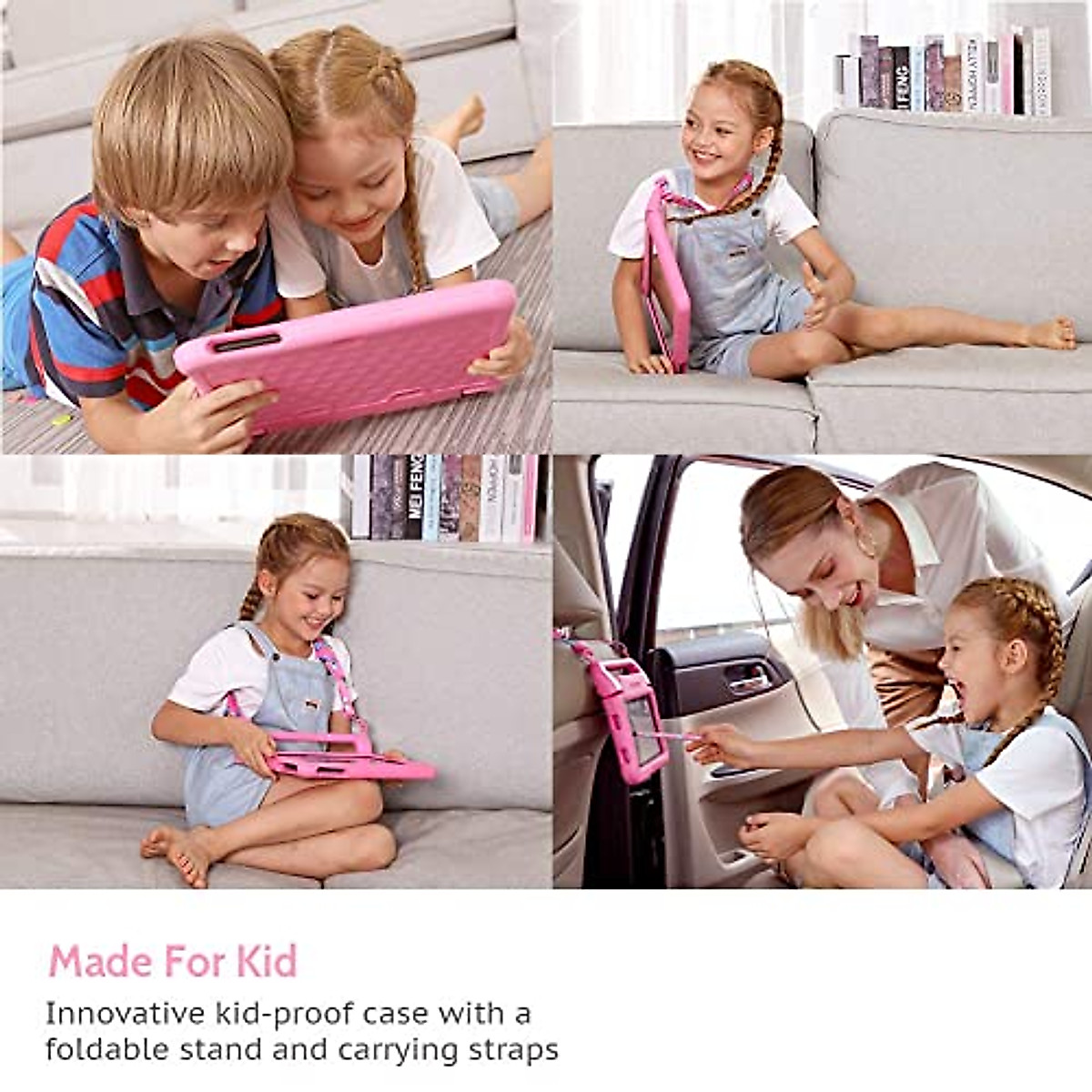 Dragon Touch KidzPad Y88X 10 Kids Tablets, 32GB, 10 inch Android Tablet, Tablet for Children, Parent Control, Preinstalled Kidoz with Shockproof Case, Straps and Stylus, 5G WiFi