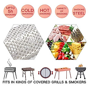 Pellet Smoker Tube, 12" Stainless Steel BBQ Wood Pellet Tube Smoker for Cold Or Hot Smoking, 5 Hours of Billowing Smoke Generator for Electric Gas Charcoal Grill or Smokers,Bonus Brush