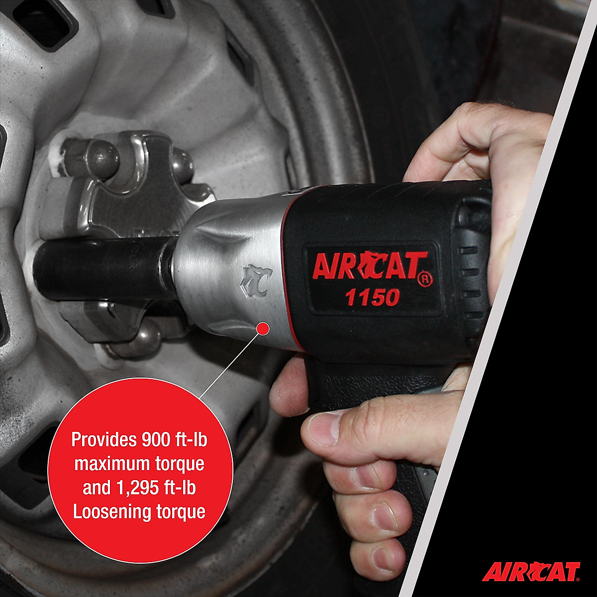 AIRCAT Pneumatic Tools 1150 1/2-Inch Composite Impact Wrench : Compact & Low Weight Power Tool : Impact Tool for Automotive Repairs & Maintenance