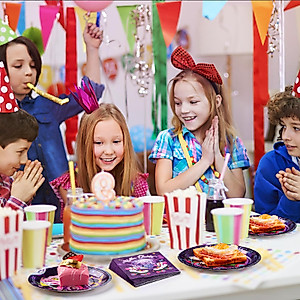 96Pcs Roller Skating Party Supplies Retro Roller Skate Plates Napkins Forks, Roller Skate Party Decorations for Girls Teens Birthday, Roller Skate Theme Party, Serve 24