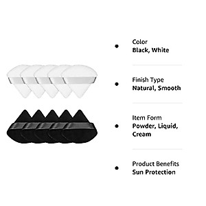 10 Pieces Pure Powder Puff Face Triangle Soft Makeup Powder Puff for Loose Powder Mineral Powder Body Powder Makeup Tool