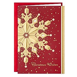 Hallmark Boxed Holiday Cards, Red and Gold Snowflake (40 Cards with Envelopes)