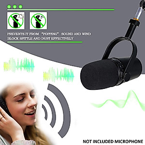 MV7 Boom Arm with Pop Filter - Mic Stand with Foam Cover Windscreen Compatible with Shure MV7 and Shure MV7X Microphone by YOUSHARES