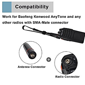 HYS Tactical Foldable Whip Antenna, SMA-Female, VHF UHF 144/430Mhz, Gooseneck Antenna for Kenwood TYT Retevis BAOFENG UV-82 UV-B5 GT-3 BF-F8HP UV-5RA UV-5RE UV-5R Two-Way Radio Scanner