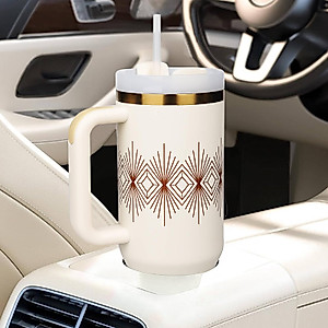 QXV 30 oz Tumbler with Handle and Straw Lid Insulated Reusable Stainless Steel Water Bottle Travel Mug Iced Coffee Cup Travel Mug for Hot and Cold Beverages, BPA-Free, 100% Leakproof Bottle