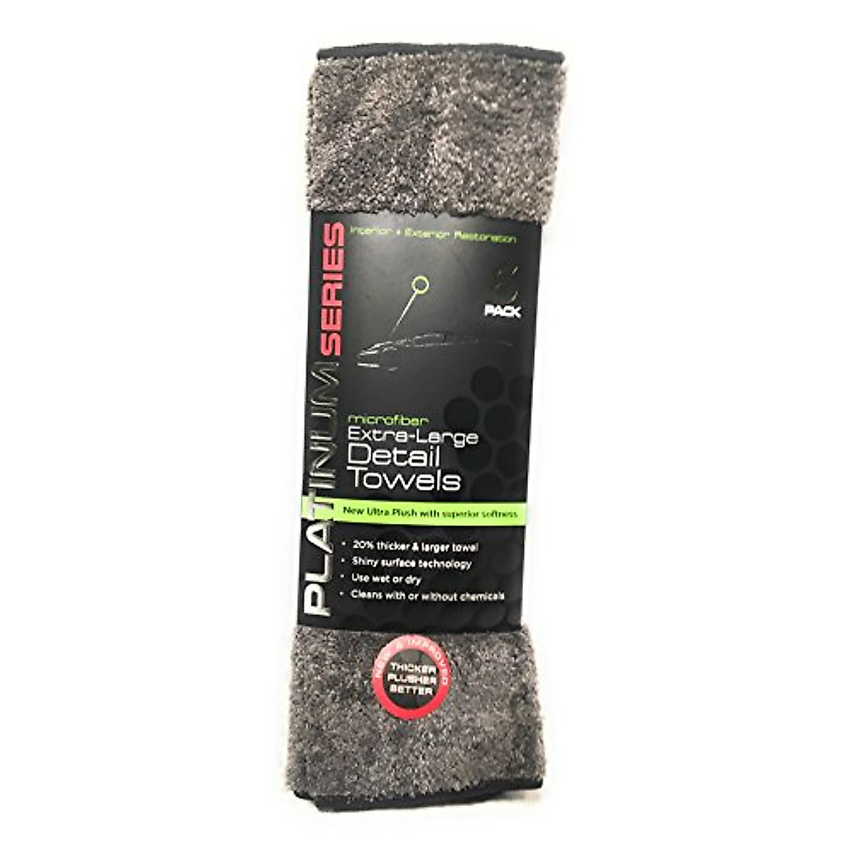 All Purpose 3 PACK Microfiber Towels Extra-Large 16x14in Platinum Series Detail Towels