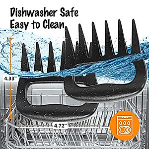 Meat Claws for Shredding, Solid Heavy Duty Meat Shredder Tool Bear Claws - Funny Stocking Stuffers for Men Dad- Smoker Grill Accessories for BBQ Gifts for Men - One Pair