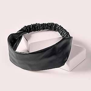 The Hair Edit Black Sleek Wrap Vegan Leather Headband