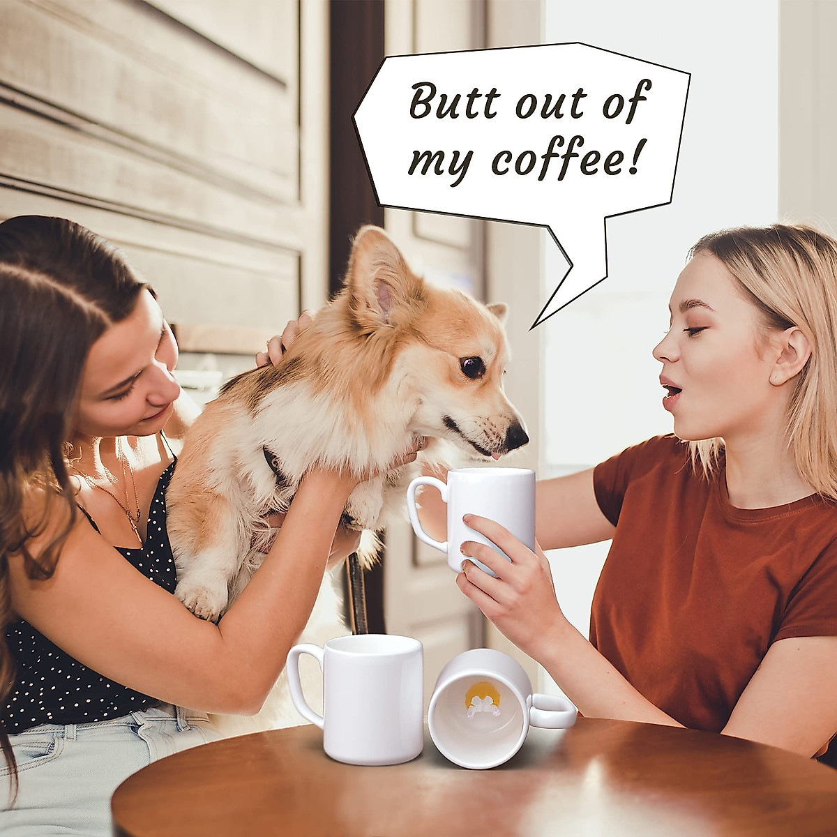Corgi Palace Corgi Bottom’s Up Surprise Mug, Funniest Corgi Coffee Mug Ever, Best Corgi Gifts for Corgi Lovers, Yes - Corgi Butt Corgi Mug, Funny Corgi Gifts