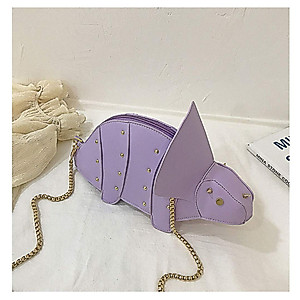 MILATA Dinosaur Shape Crossbody Shoulder Bag Women Pu Leather Rivet Chic Clutch Purse for Girls (blue)