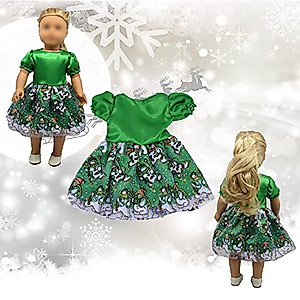 Dciki Christmas Doll Dress Clothes,Handmade Outfits Accessories Include Elk Antlers and Hat for 18 Inch American Doll Girls,Christmas Birthday Gift for Kids. (18 Inch-4set)