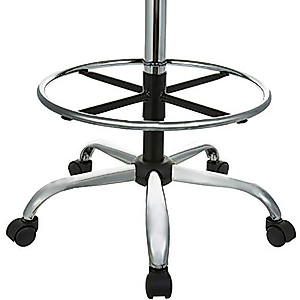 Amazon Basics Multi-Purpose Adjustable Drafting Spa Bar Stool with Foot Rest and Wheels - Black