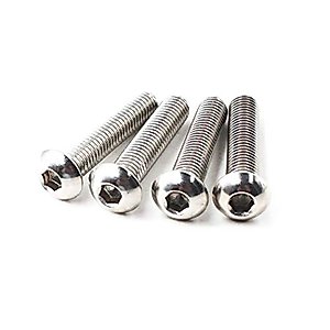 M2.5x6 Button Head Hex Socket Drive Screws 304 Stainless Steel Button Head Cap Screws (Pack of 100)